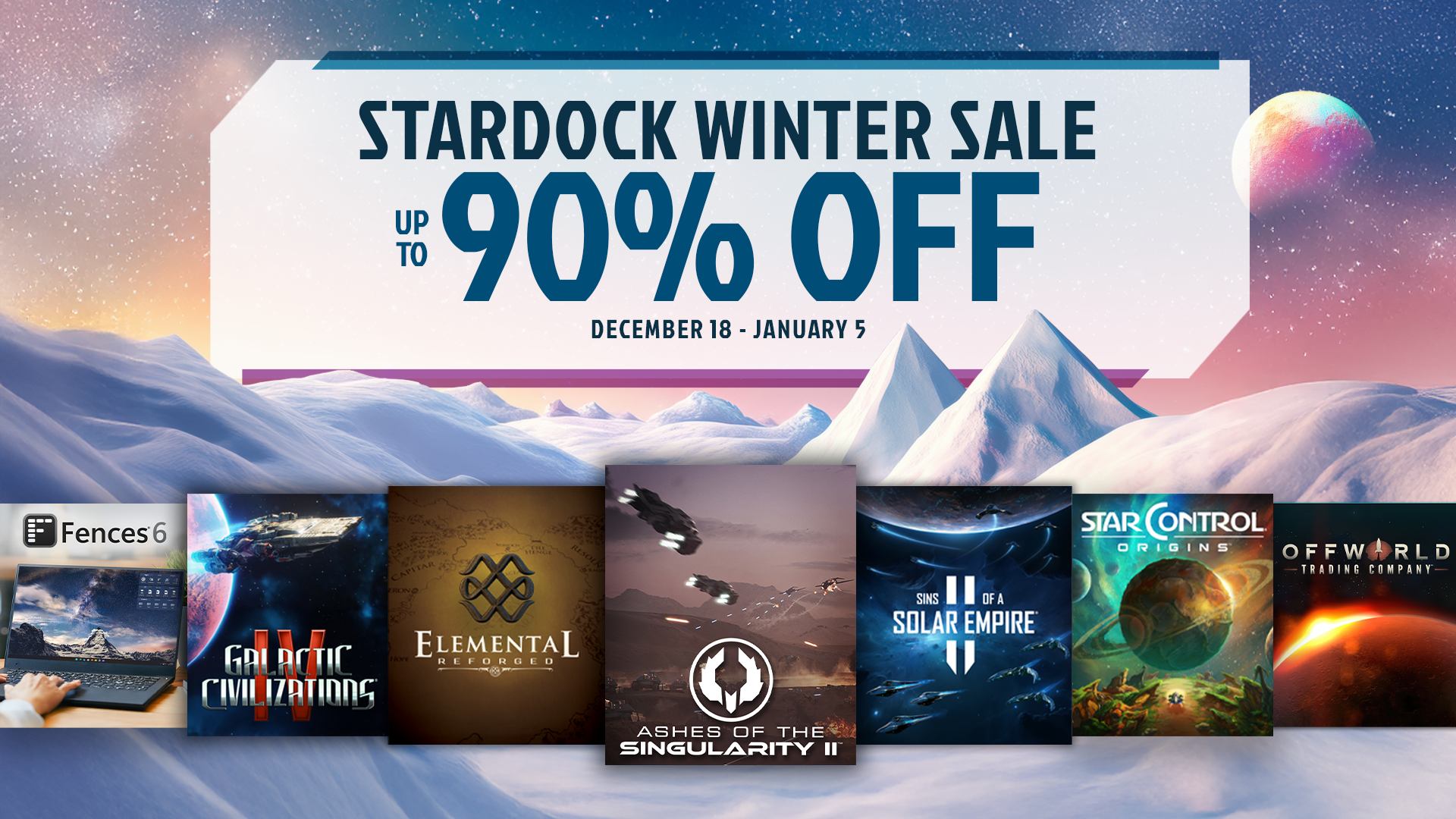 Up to 90% Off during the Stardock Winter Sale